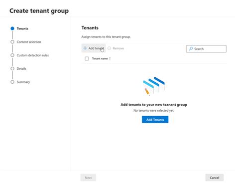 Content Distribution Using Tenant Groups In Multitenant Management Unified Security Operations
