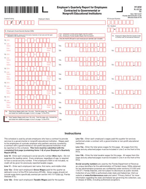 Form Rt 6ew Fill Out Sign Online And Download Printable Pdf Florida