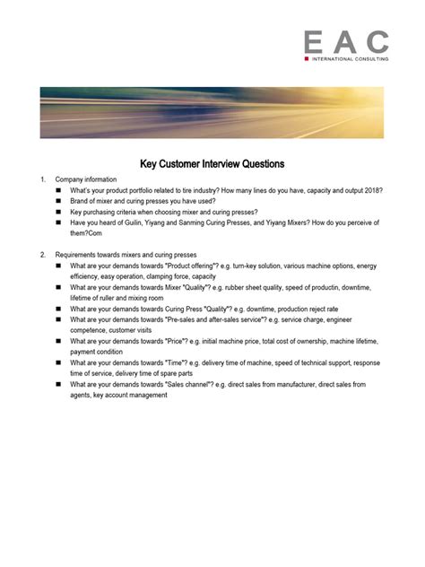 Customer Interview Questions Pdf