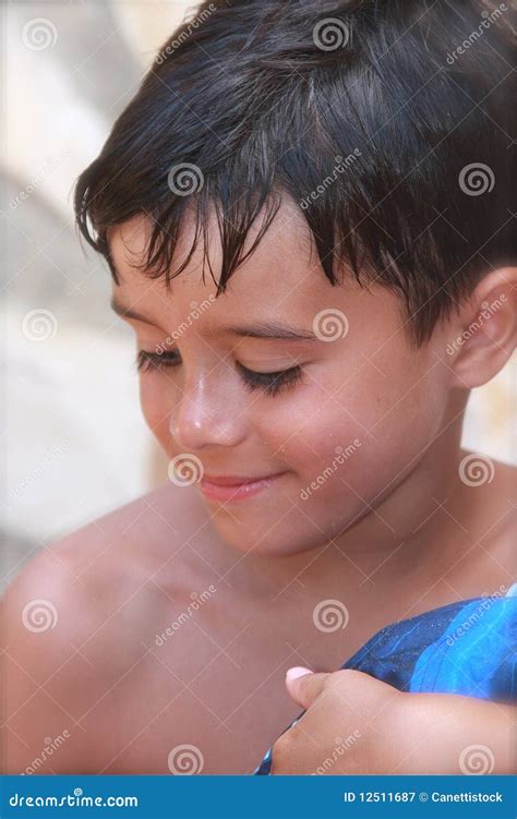 Summer Boy Eyes Downcast Stock Image Image Of Delighted 12511687