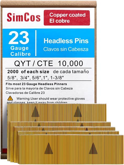 Simcos Gauge Pinner Nails Assorted Sizes Headless Pin Nails For