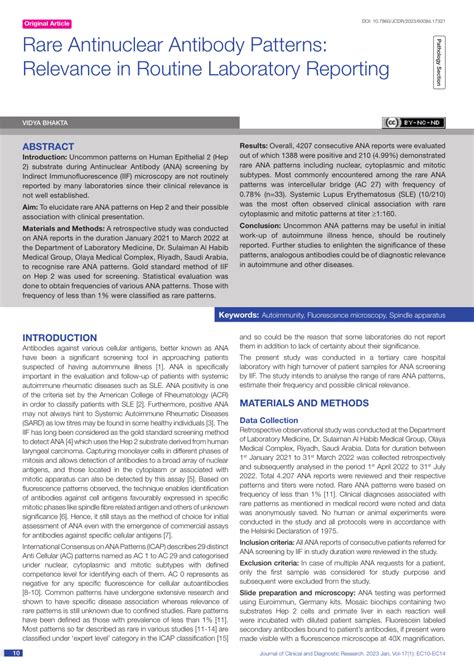 Pdf Rare Antinuclear Antibody Patterns Relevance In Routine