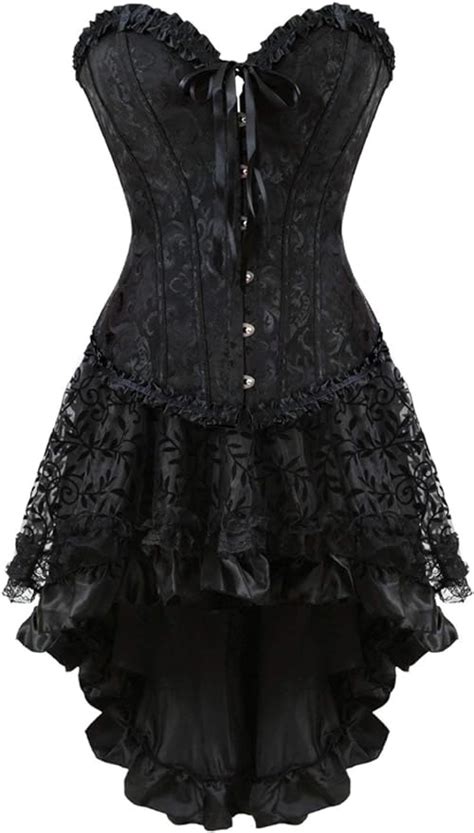 Corsage mit Mini Rock Petticoat Kleid Reißverschluss Vollbrust Korsett