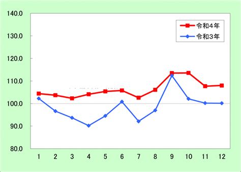 宮崎県：宮崎市の消費者物価指数（令和4年平均）10大費目別指数の動き（「保健医療」～「諸雑費」）