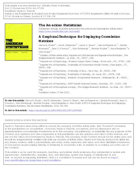Pdf A Graphical Technique For Displaying Correlation Matrices