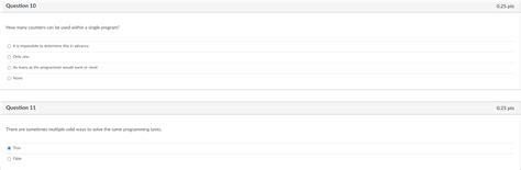 Solved Question 10 0 25 Pts How Many Counters Can Be Used Chegg Com