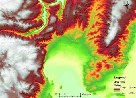 Map Generated By The Dem Based Hill Shading Method Download