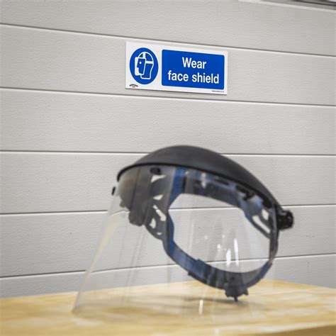 Mandatory Safety Sign Wear Face Shield Rigid Plastic