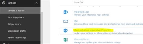 Enabling Azure Information Protection In Office 365