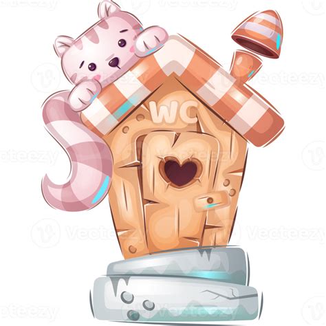 Cat Animal Cartoon Character In Toilet 16406800 Png