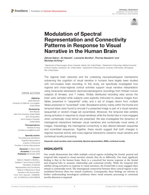 Pdf Modulation Of Spectral Representation And Connectivity Patterns