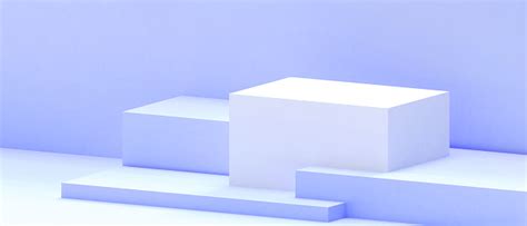 추상 최소 연단 기하학적 모양 실린더와 파란색 배경에 사각형 상자 개념쇼케이스 신제품 3d 렌더링 3차원 형태에 대한 스톡 사진