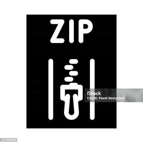 Zipファイル形式のドキュメントグリフアイコンベクターイラスト Htmlのベクターアート素材や画像を多数ご用意 Html アイコン