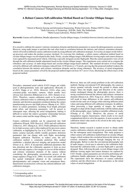 Pdf A Robust Camera Self Calibration Method Based On Circular Oblique