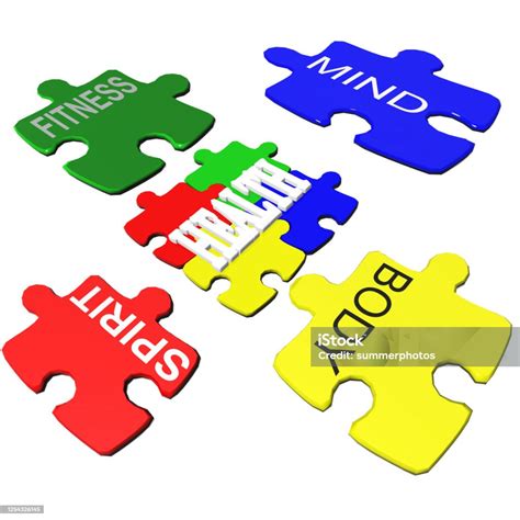 퍼즐 몸 정신 건강 조각 배경 3d 렌더링 3차원 형태에 대한 스톡 사진 및 기타 이미지 3차원 형태 개념 개념과 주제