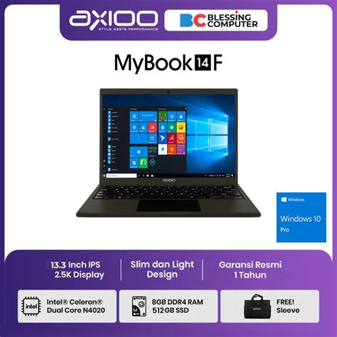 Jual Axioo Mybook F Intel Celeron N Gb Gb W Pro Brown Shopee Indonesia