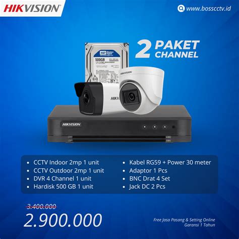 Harga CCTV Hikvision 2 Channel Murah