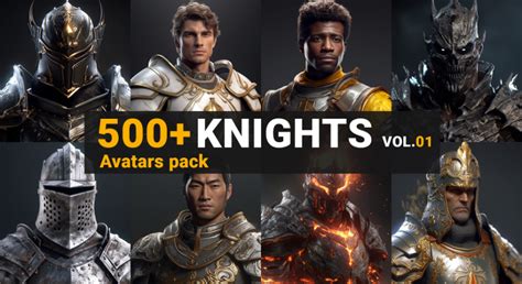 500 Knights Avatars Pack Vol 01 In 2D Assets UE Marketplace