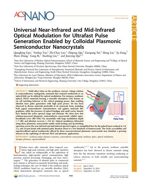 Pdf Universal Near Infrared And Mid Infrared Optical Modulation For Ultrafast Pulse Generation