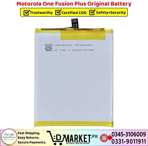 Motorola One Fusion Plus Original Battery Price In Pakistan Fast Secure