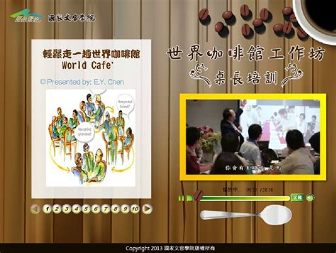 E等公務園學習平臺 世界咖啡館工作坊：桌長培訓