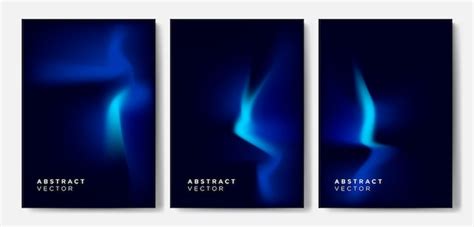 Minimalistische Blauwe Achtergronden Met Kleurovergang Vector Set