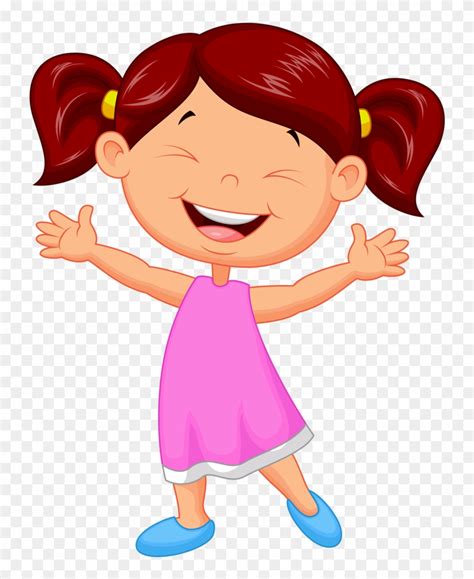 Happy Girl Cartoon Illustration Clip Art Cute Happy V