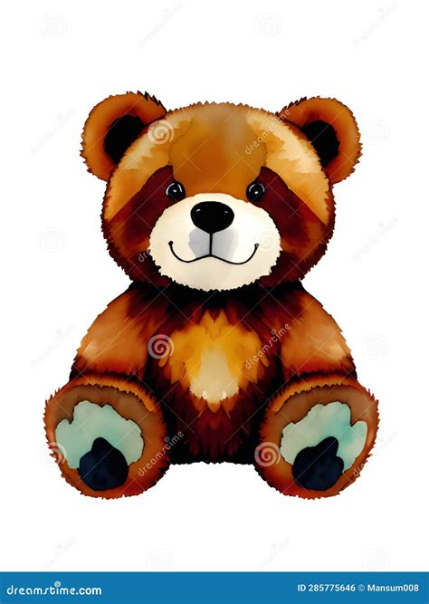 Cute Red Teddy Bear In A Christmas Costume Illustration Ai Generated