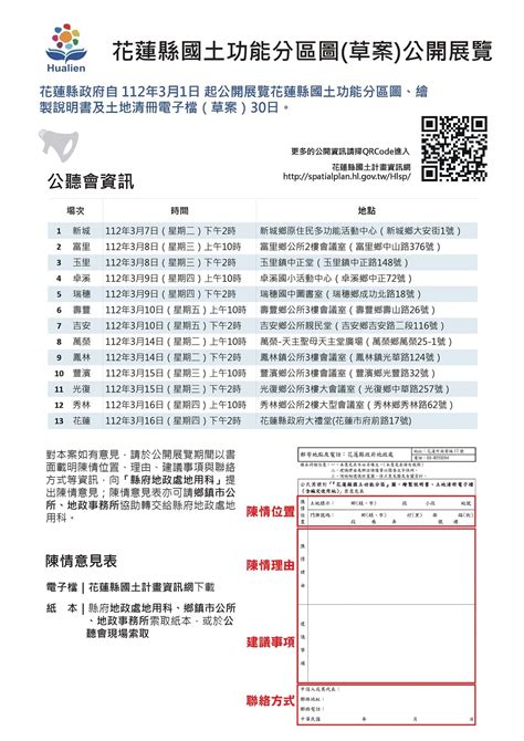 花蓮縣國土功能分區圖繪製說明書土地清冊電子檔含編定使用地草案公開展覽及公聽會 17news民生好報