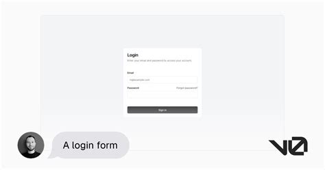 a login form a v0 dev template v0