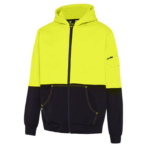 Ws Workwear Hi Vis Fleece Zip Hoodie Bunzl Safety Au