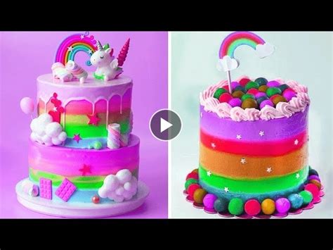 Awesome Rainbow Cake Decorating Tutorials Easy Colorful Cake Hacks C