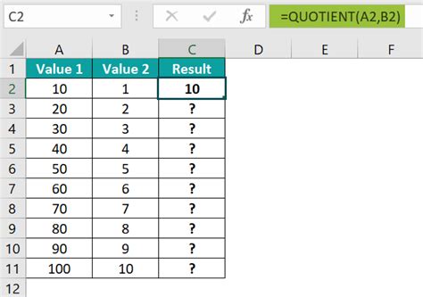 Quotient In Excel Formula Examples How To Useget