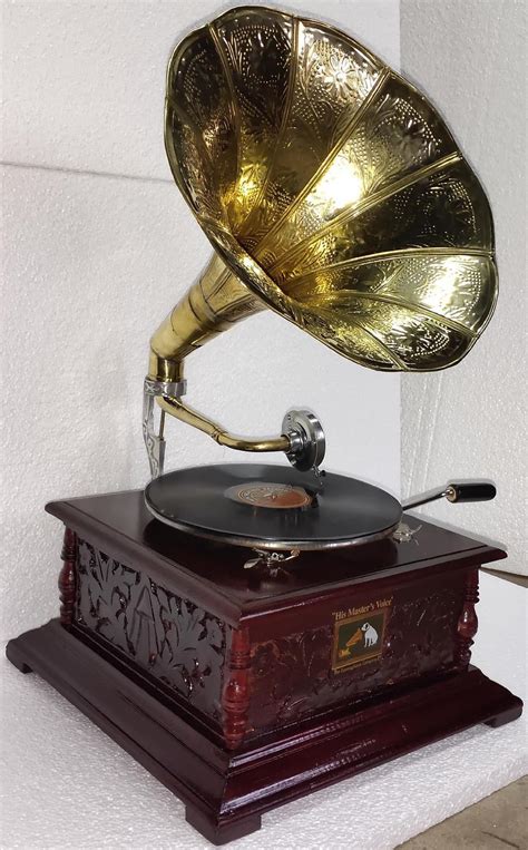 Antique Gramophone Record Playerwith Hornneedle Tinspeaker Lightvinyl Player Other Home Décor