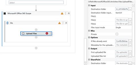 O365 Activities Upload Files How To Give The Local File Path As