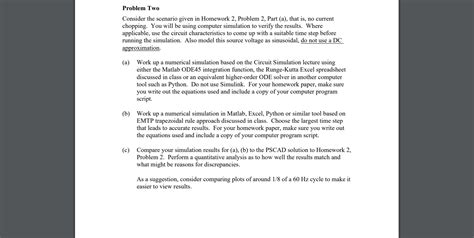 Problem Two Consider The Scenario Given In Homework Chegg