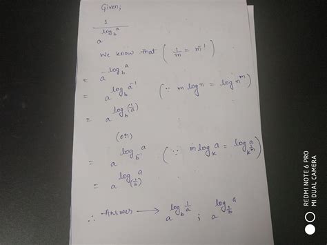 1/(a^log a base b) has a value of - Brainly.in