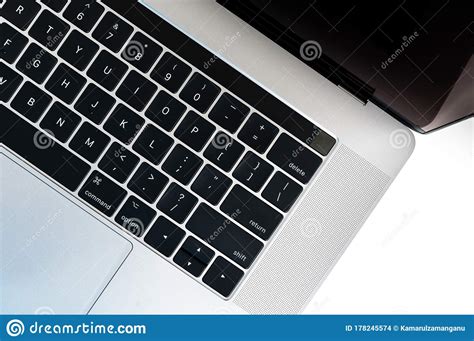 Close Up View Showing The Perspective Of The Back Lit Keyboard