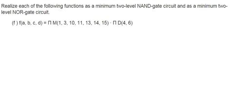 Solved Realize Each Of The Following Functions As A Minimum