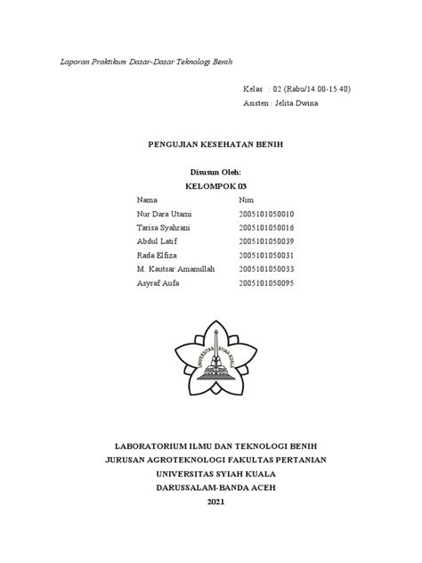 Laporan Ddtb Pengujian Kesehatan Benih Pdf