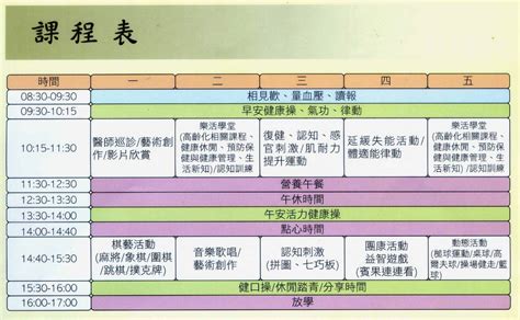 服務內容 元培醫大附設c巷弄長照站