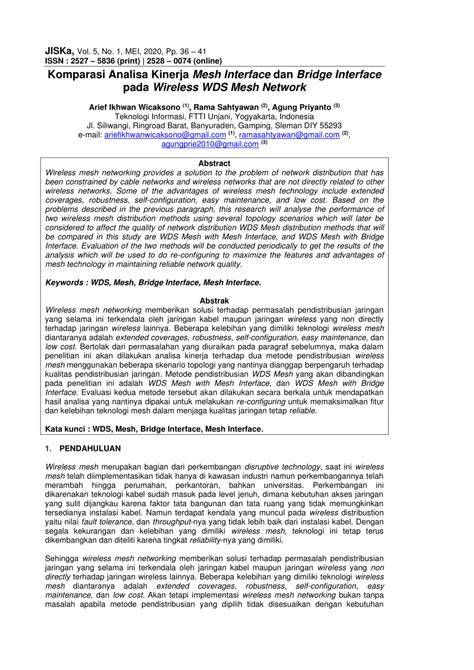 Pdf Komparasi Analisa Kinerja Mesh Interface Dan Bridge Interface