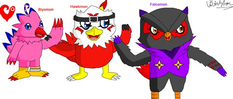 Biyomon And Hawkmon