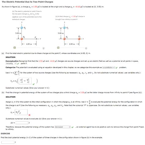 Solved The Electric Potential Due To Two Point Charges As
