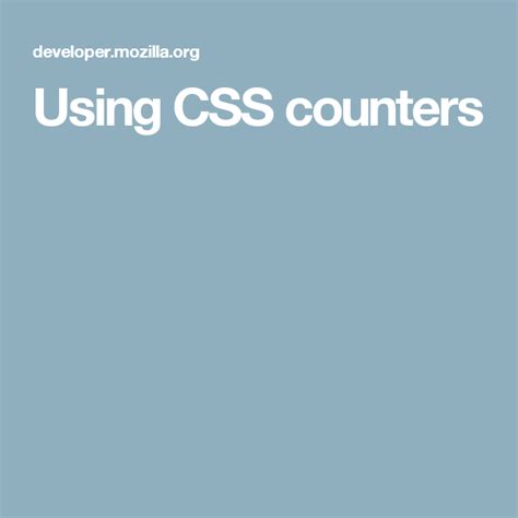 Using Css Counters Adjust Content Appearance