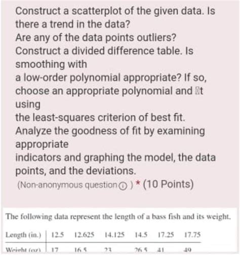 Solved Construct A Scatterplot Of The Given Data Is There A