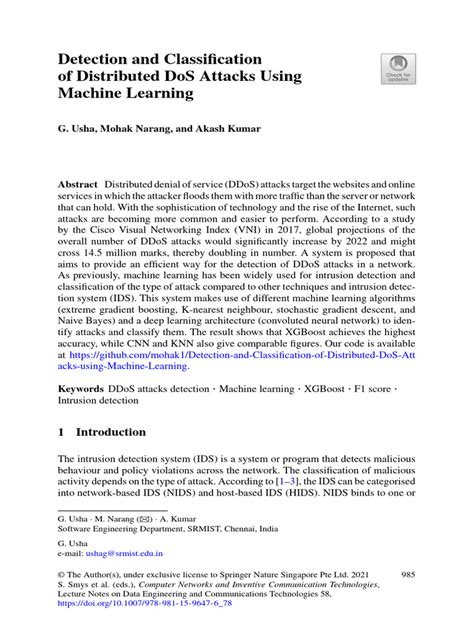 Developing Realistic Distributed Denial Of Service Ddos Attack Dataset And Taxonomy Pdf