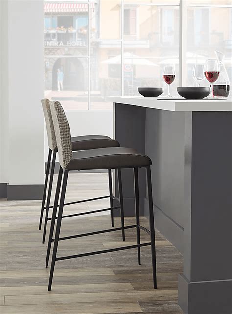 Sonquist Dark Gray Polyestersynthetic Fabric Counter Stool Rooms To Go