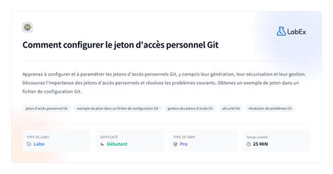 Comment Configurer Le Jeton Daccès Personnel Git Labex
