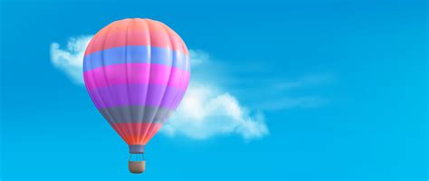 3d Hot Air Balloon Realistic Travel Basket In Sky 25449639 Vector Art